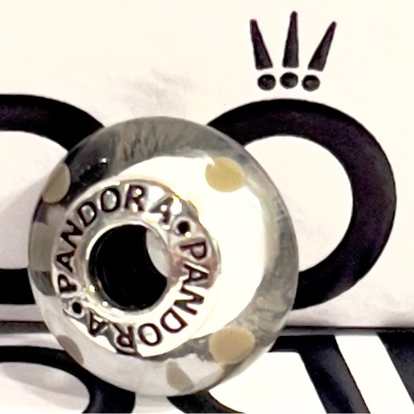 Pandora | Jewelry | Pandora Retired Black On White Murano Glass Polka ...